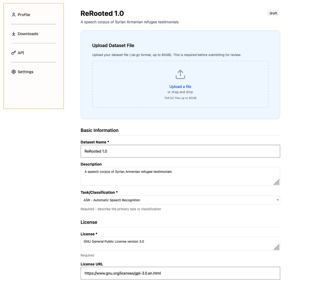 Uploading your dataset to the Mozilla Data Collective Platform
